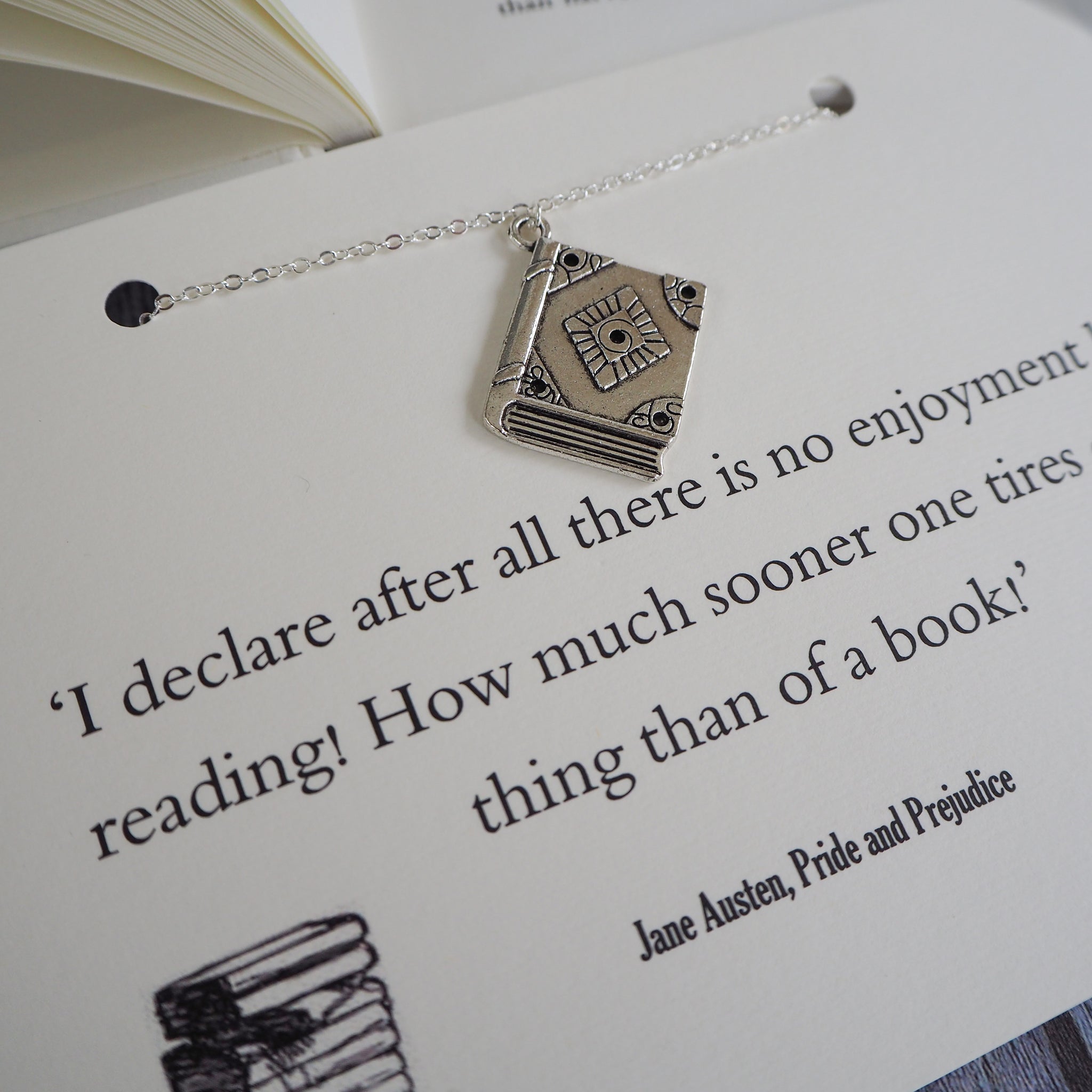 Pride And Prejudice Book Lover Necklace - Jane Austen Gift - Literature ...