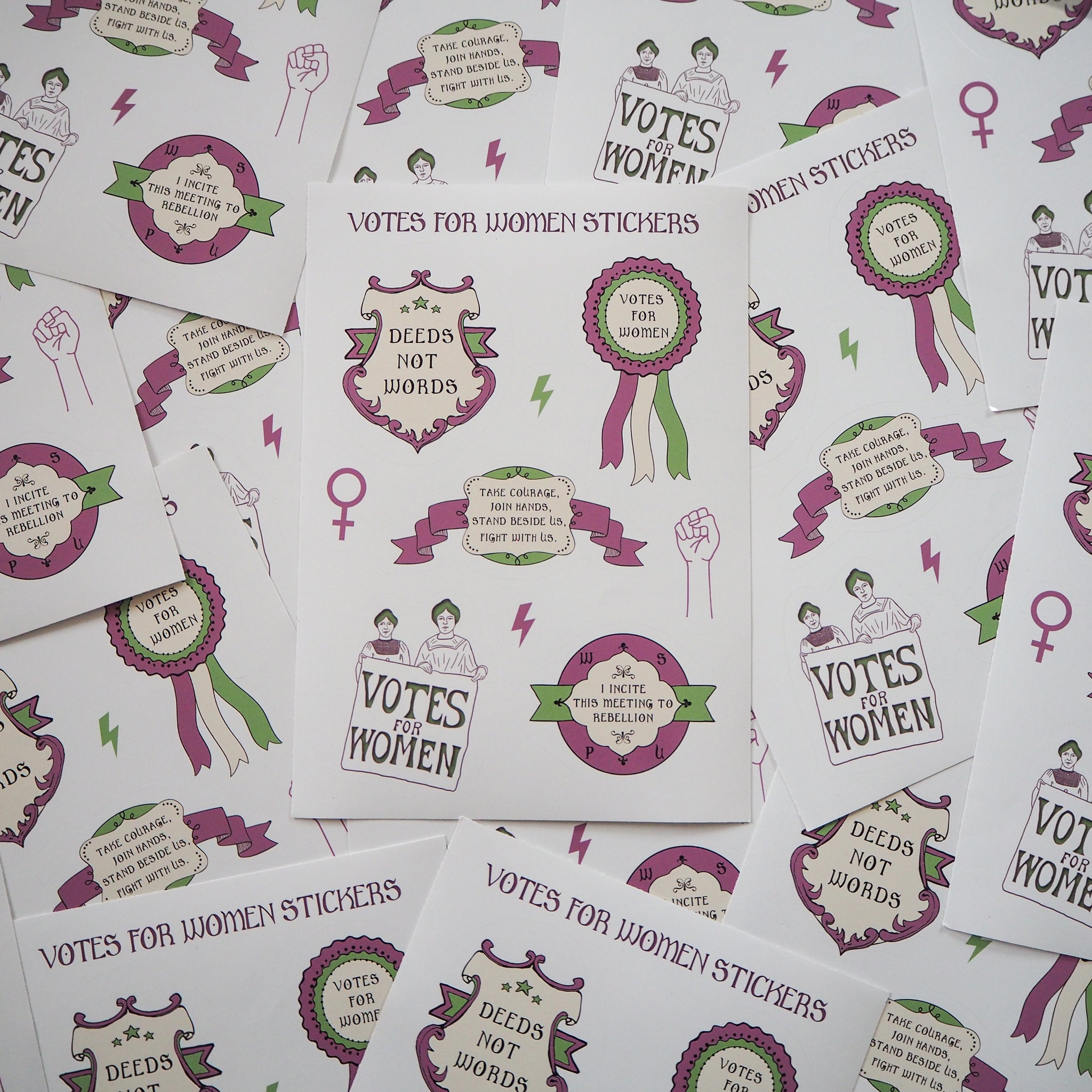 Votes for Women Vinyl Sticker Sheet - Literary Emporium Ltd
